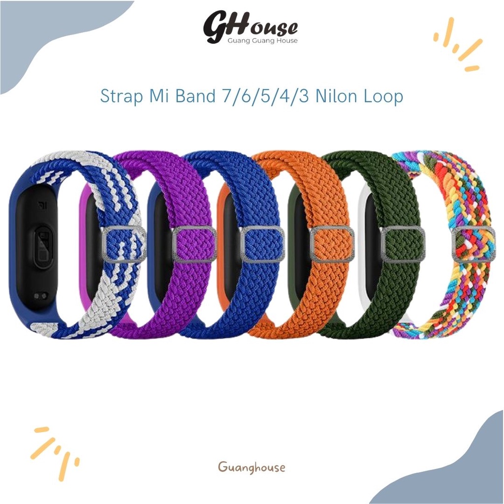 Jual Strap Mi Band 7 6 5 4 3 Nilon Loop Polos Tali Pengganti Xiaomi Mi Band 7 6 5 4 3 Nilon ...