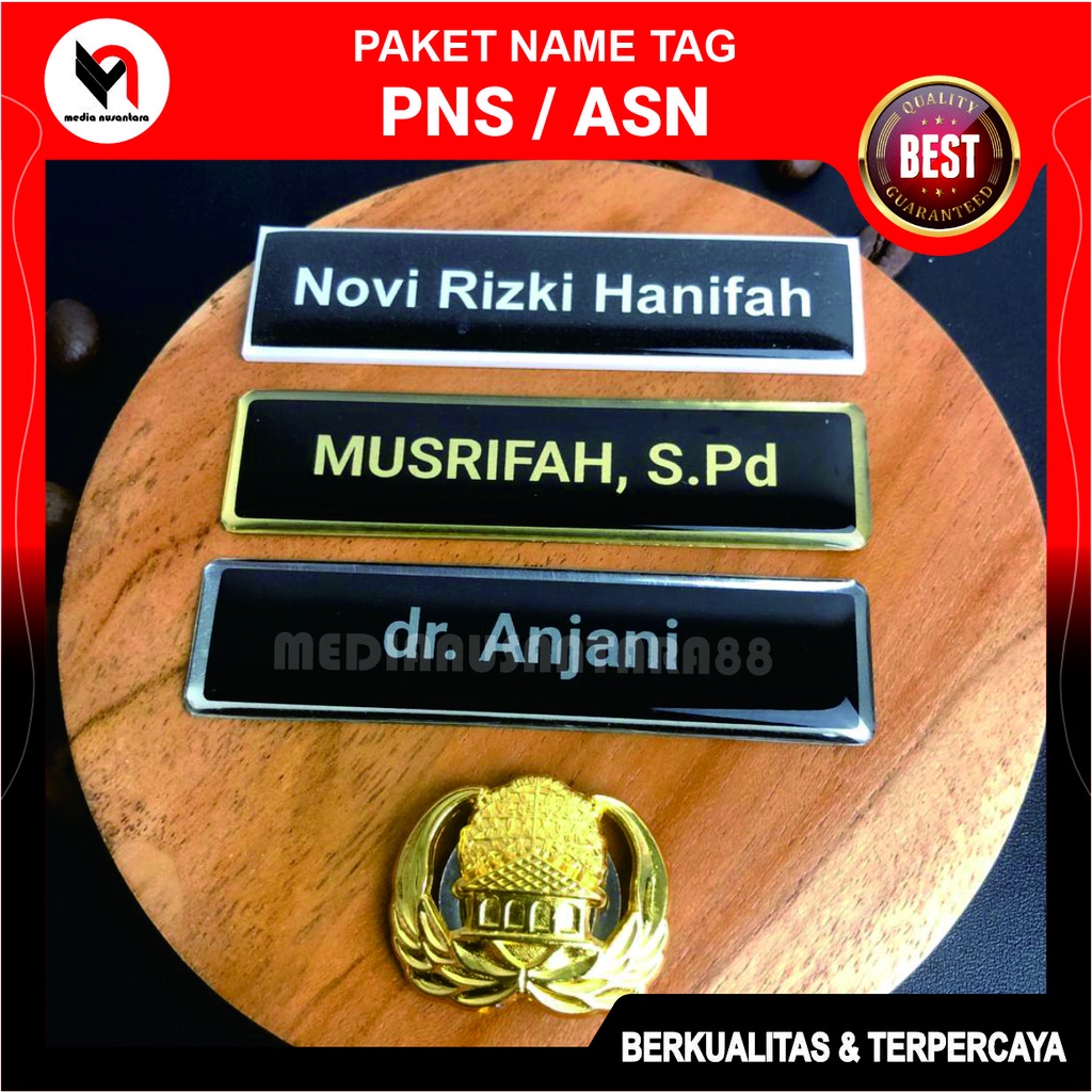Jual Name Tag PNS Lencana Korpri Paket Lengkap Akrilik Kuningan ...