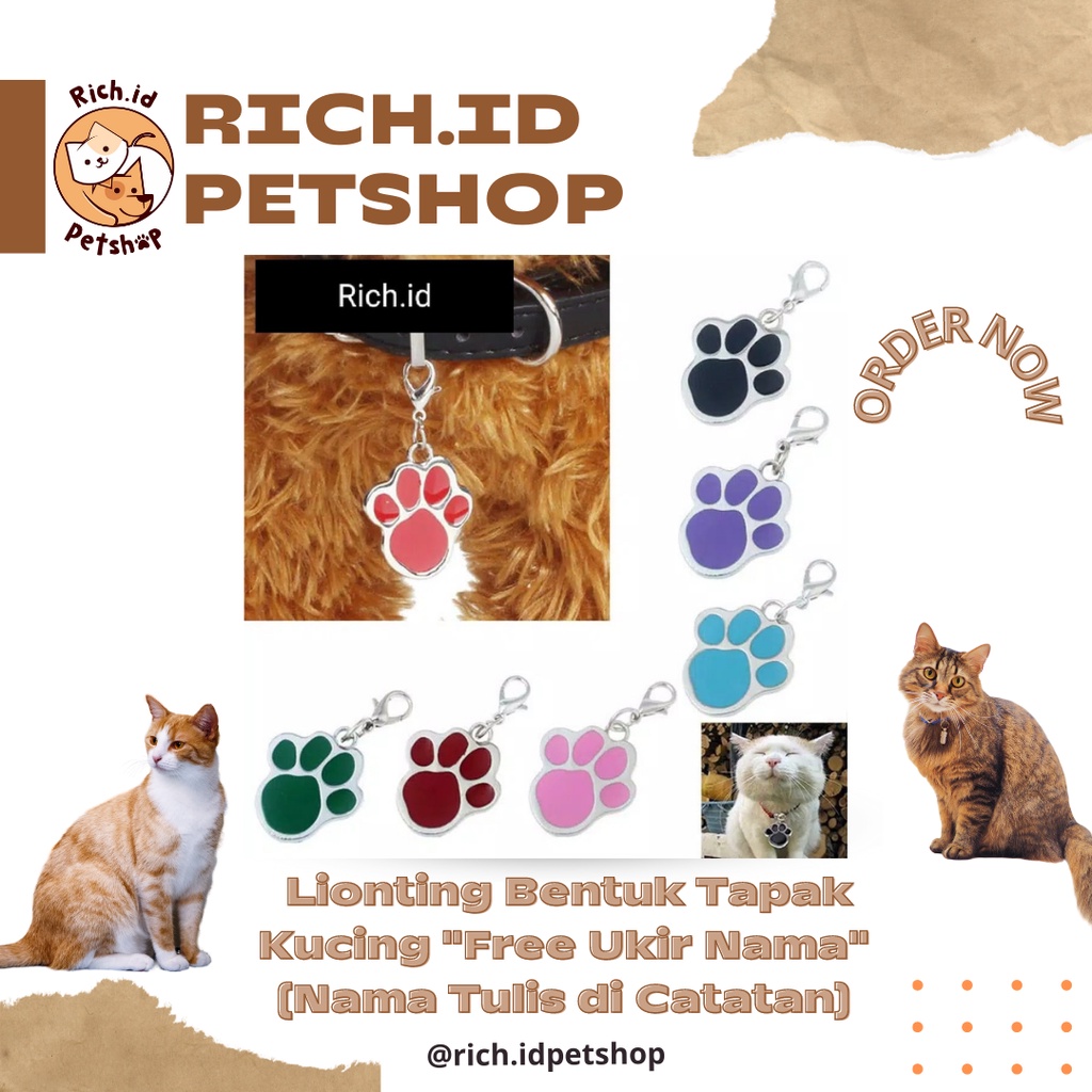 Jual (Free Ukir nama) Liontin Bentuk Tapak Kucing | Shopee Indonesia