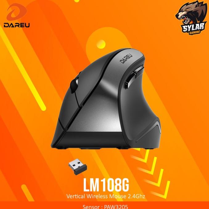 Jual Dareu Lm108G Vertical Wireless Mouse 2.4Ghz Nano Receiver | Shopee ...