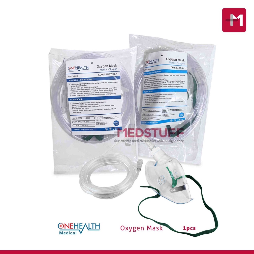Jual Masker Oksigen Onehealth Simple Oxygen Mask Onehealth Sungkup ...