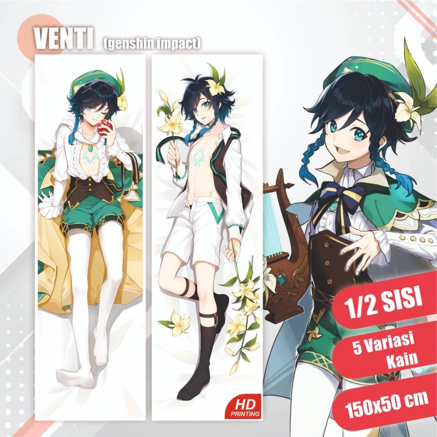Jual Dakimakura Venti Genshin Impact 150x50 cm (Cover Only) | Shopee ...