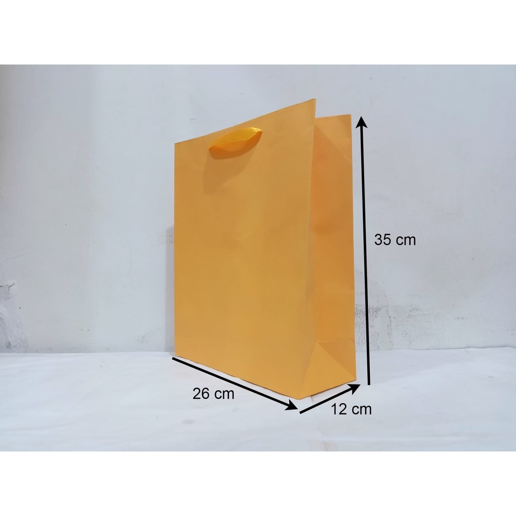 Jual PaperBag Polos - Buffalo Kuning - 26 cm x 12 cm x 35 cm | Shopee ...