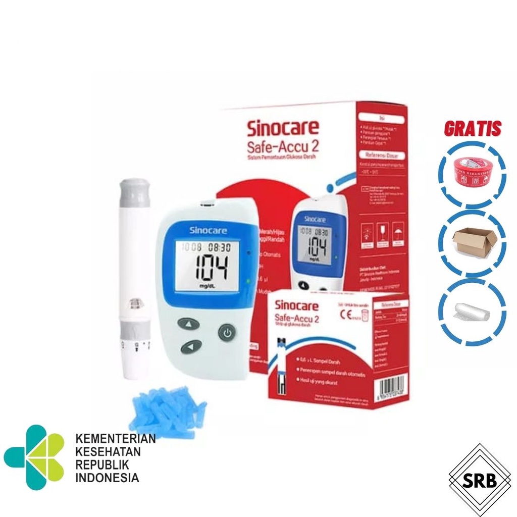Jual SINOCARE Safe-Accu 2 Alat Cek Gula Darah (50/25 Strip)| Alat Tes ...
