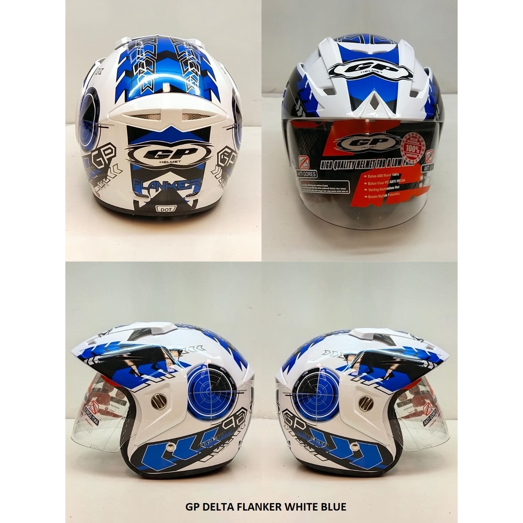 Jual Helm Half Face GP Delta motif Flanker Size L(SNI) | Shopee Indonesia