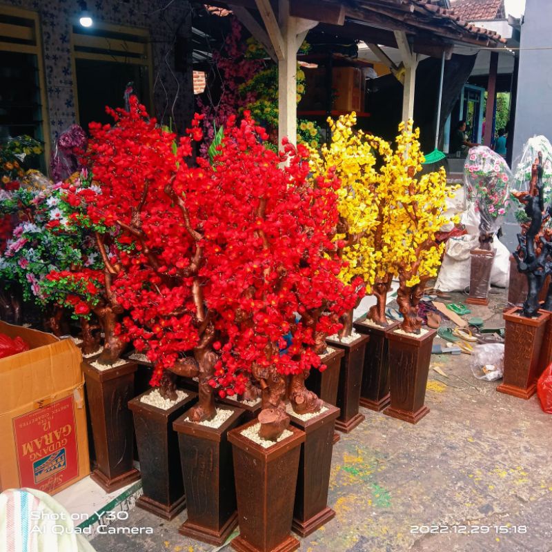 Jual TANAMAN PAJANGAN ARTIFICIAL DEKORASI+POT // POHON SAKURA PLASTIK ...
