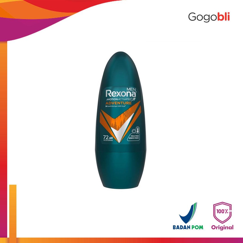 Jual Rexona Men Roll On Motion Activated Adventure 45ml | Shopee Indonesia