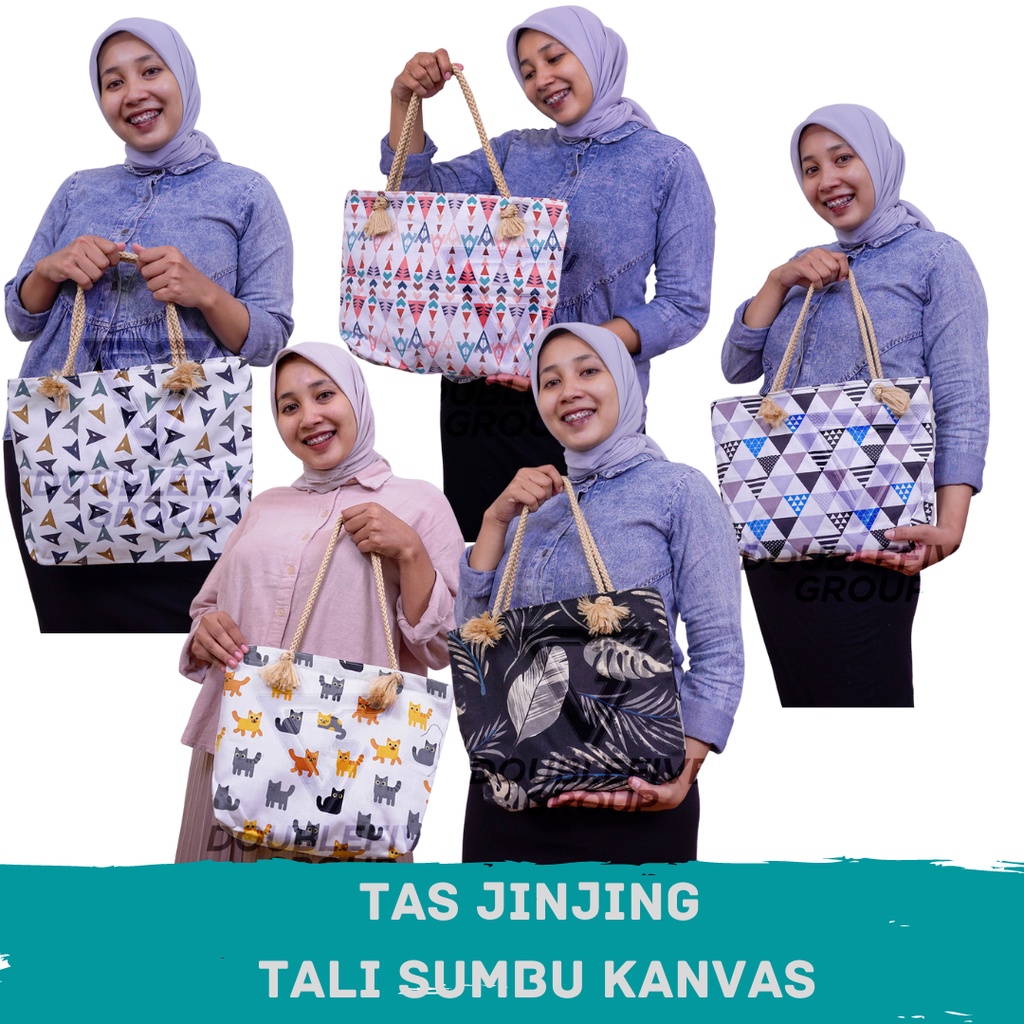 Jual Tas Handbag Kanvas Motif Tali Sumbu Terbaru 2022 Jinjing Tas ...