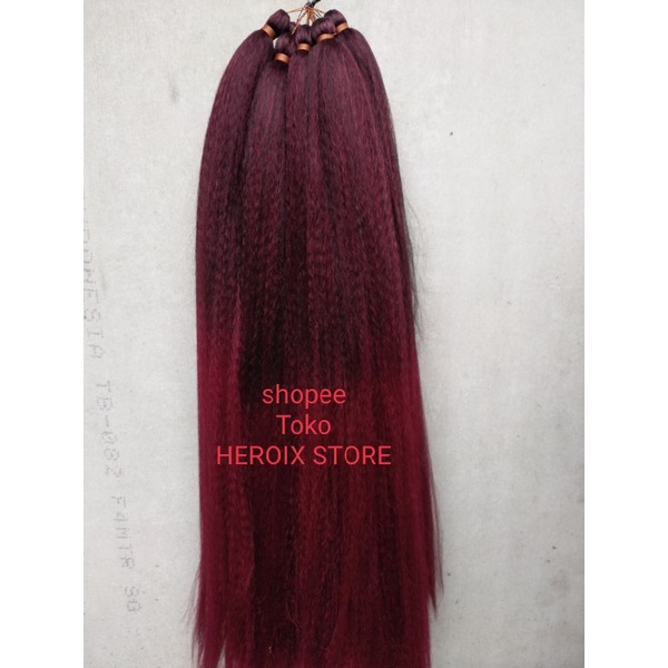 Jual rambut cemara ombre mix 2 warna hitam merah maron | Shopee Indonesia
