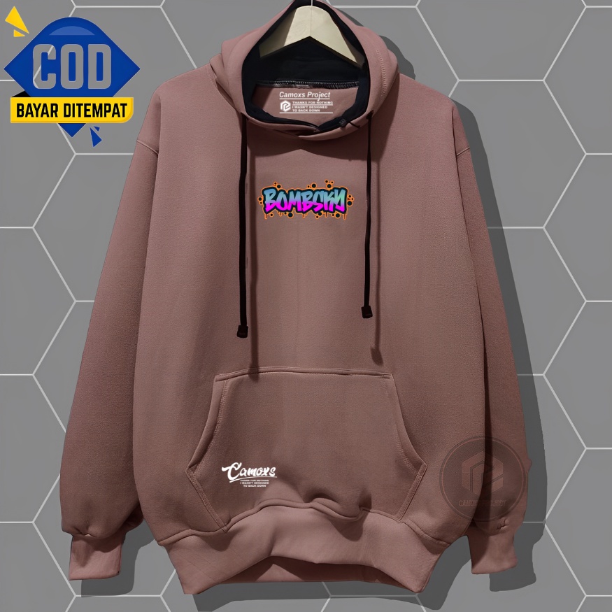 Jual Sweater Hoodie Premium Pria Distro Sablon Bombsky Warna Abu ...