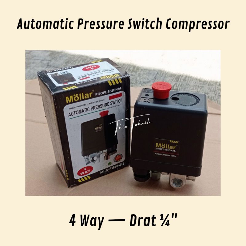 Jual MOLLAR Automatic Pressure Switch 4W Lubang Otomatis Kompresor ...