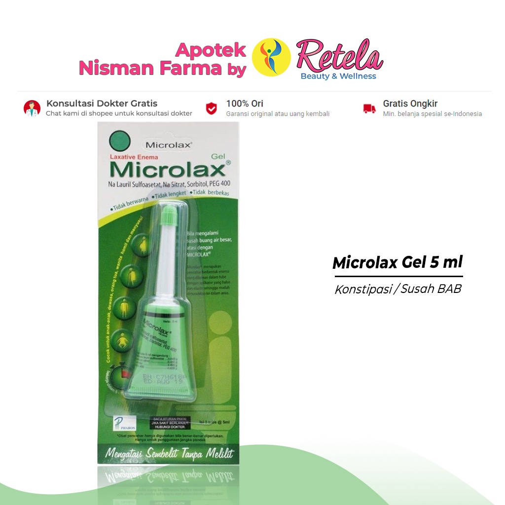 Jual MICROLAX GEL 1 TUBE ISI 5ML / OBAT PENCAHAR / KONSTIPASI | Shopee ...