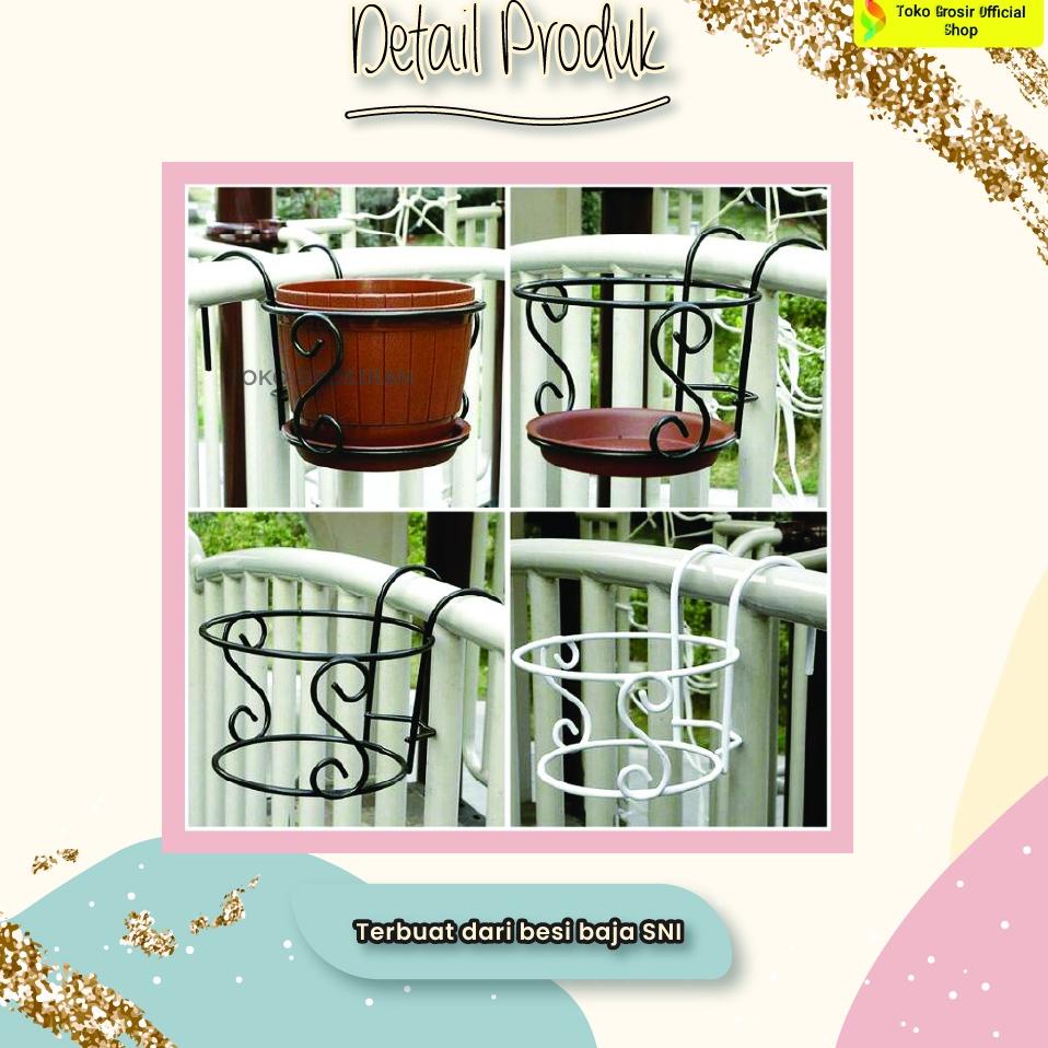Jual ISL.21De22ᴬ– Rak Pot bunga Gantung Standing Pot Besi Pot Pagar ...