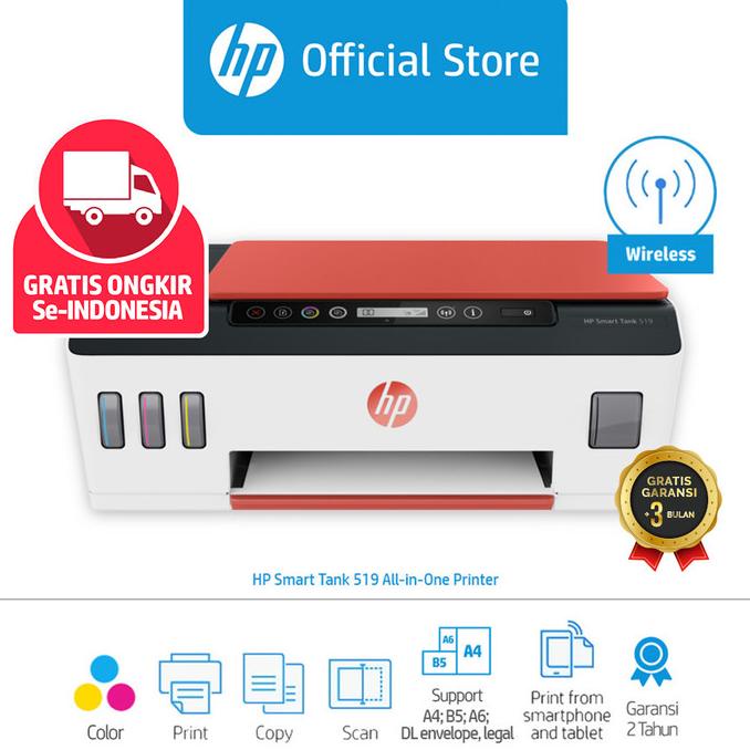 Jual Promo HP Smart Tank 519 Wireless Printer (Print, Scan, Copy ...