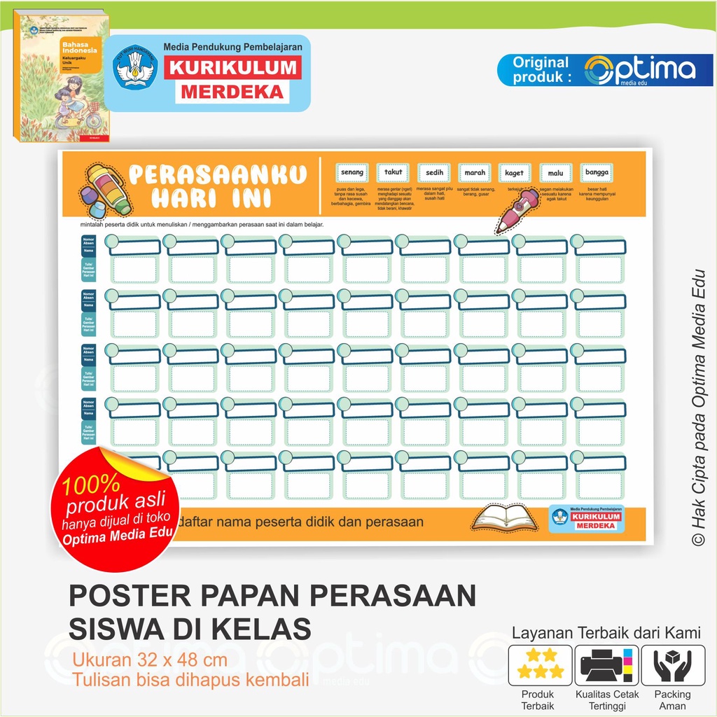 Jual POSTER PEMBELAJARAN KURIKULUM MERDEKA-POSTER PERASAAN, KALENDER ...