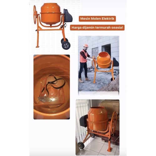 Jual Mesin Pengaduk Semen Elektrik Molen Concrete Mixer 180 L Dutec | Shopee Indonesia