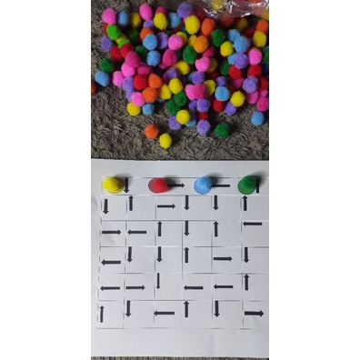 Jual Paket Pompom dan worksheet/ Sensory motorik anak/sensory play ...