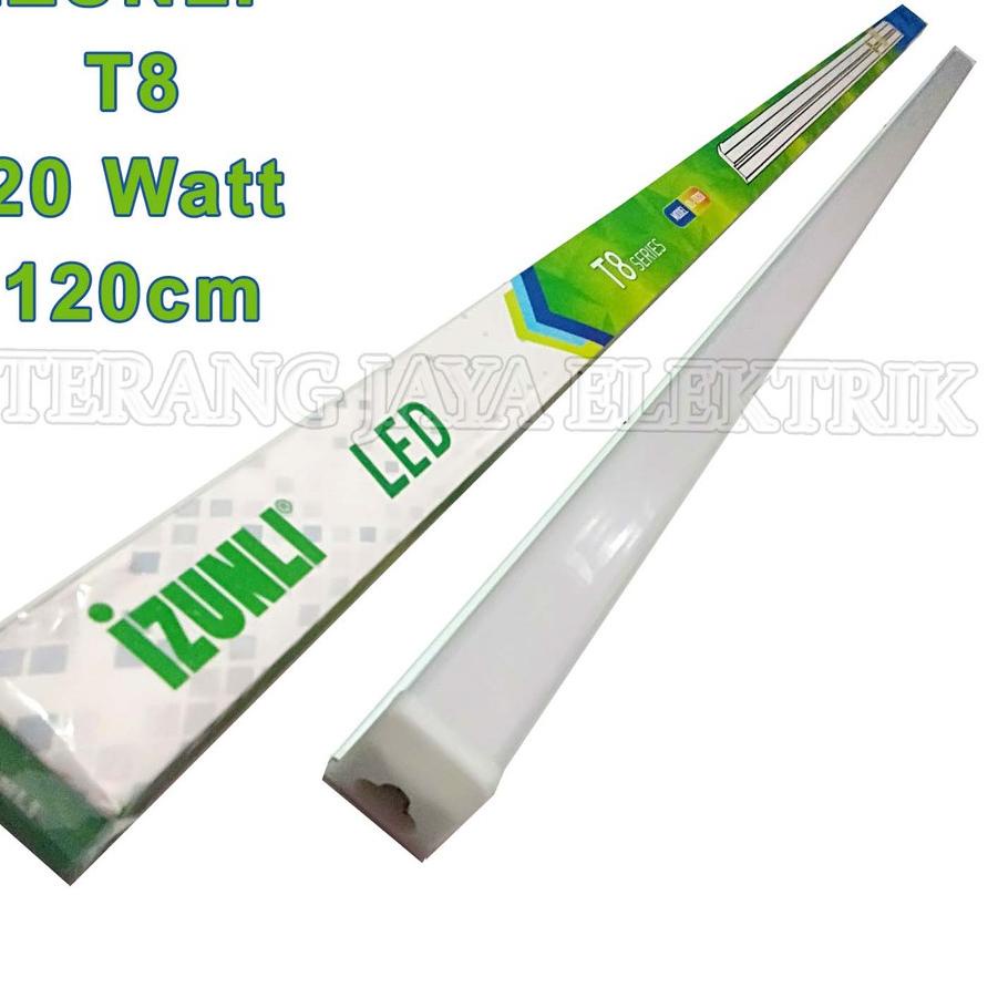 Jual limited STOCK!Lampu TL T8 LED 20 Watt Putih - Panjang 120cm IZUNLI IZL-T820(Set) SNI|KD8 ...