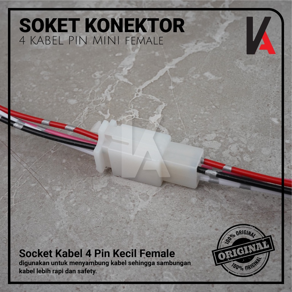 Jual Soket Sambung 4 Pin Kecil / Mini Socket Kabel Konektor Mobil Motor ...