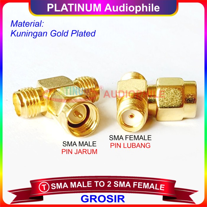 Jual Konektor SMA Male to 2 SMA Female T-2 Connector T RF Adapter Modem ...