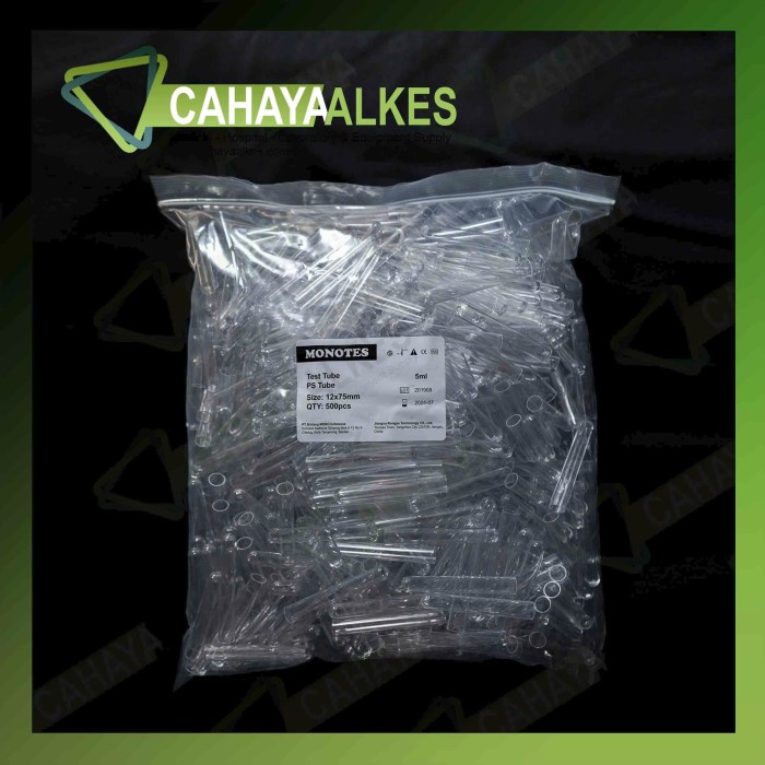 Jual Lab Tabung Reaksi Plastik 12X75Mm 5Ml Monotes Isi 500Pcs Test Tube ...