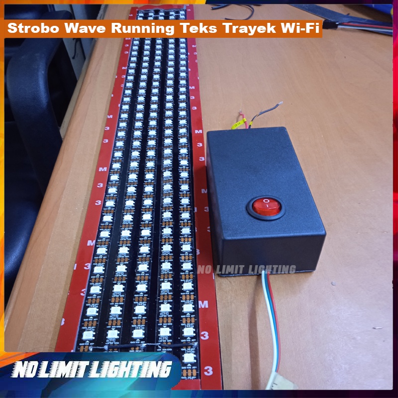 Jual LED Strobo Running Teks Trayek RGB 5 Baris 100 CM Control Via ...