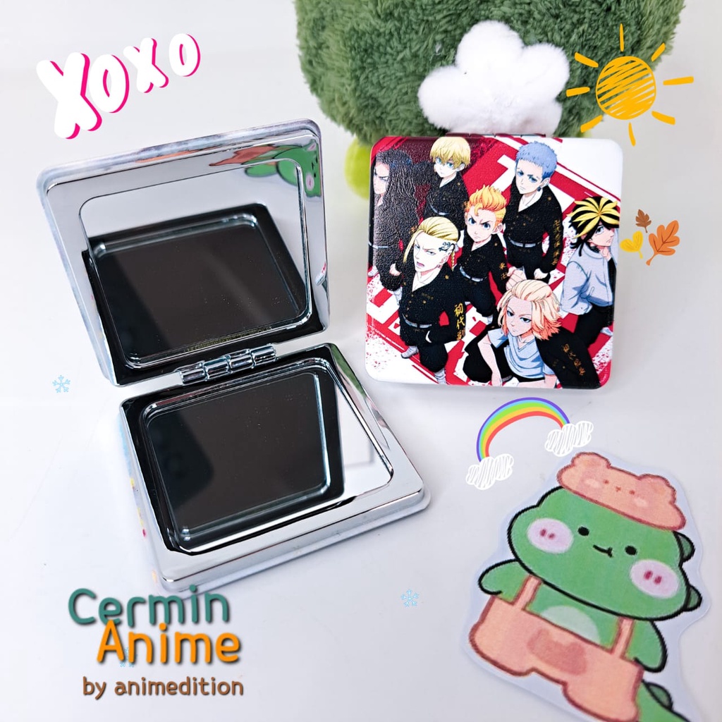 Jual Cermin Mini Lipat Anime 2 Sisi One Piece Doraemon Demon Slayer ...