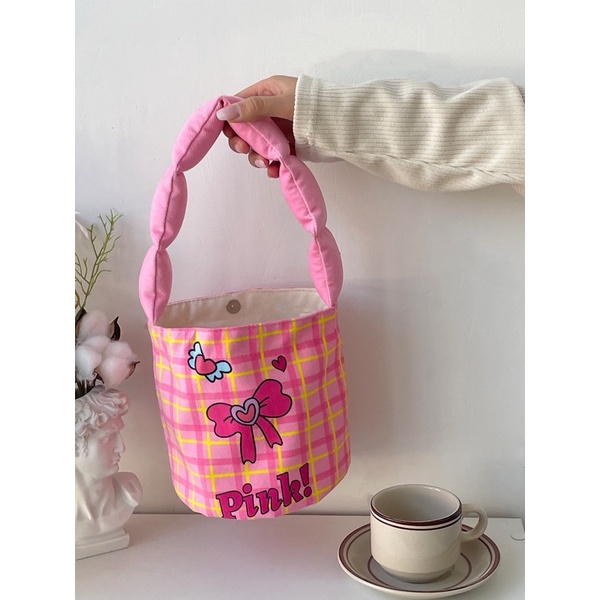 Jual PILLOW BUCKET BAG / TOTE BAG MOTIF LOTSO BUNGA ESTETIK / TAS ...