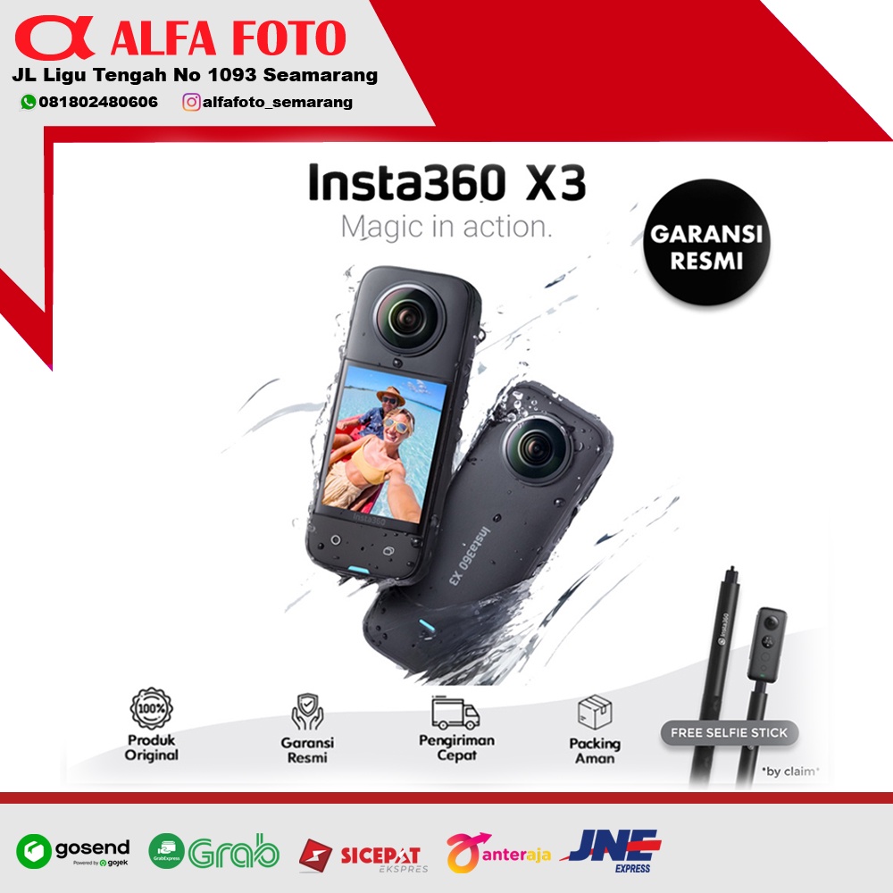 Jual Insta 360 ONE X3 / Insta360 X3 Action Cam Camera Resmi Free Bonus | Shopee Indonesia