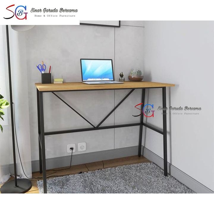 Jual MEJA KERJA PANEL MDF KERANGKA BESI MINIMALIS / MEJA BELAJAR MEJA ...