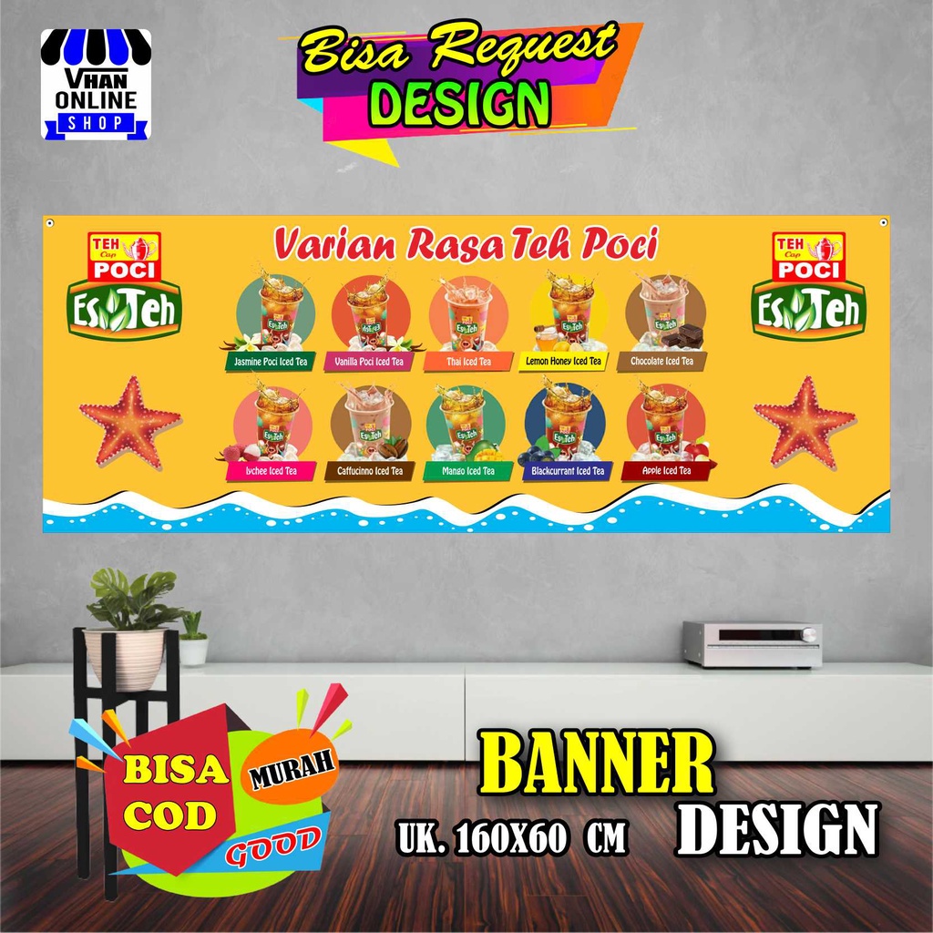 Jual Spanduk Banner Teh Poci, Varian Rasa Teh Poci, MInuman VIral Keren ...