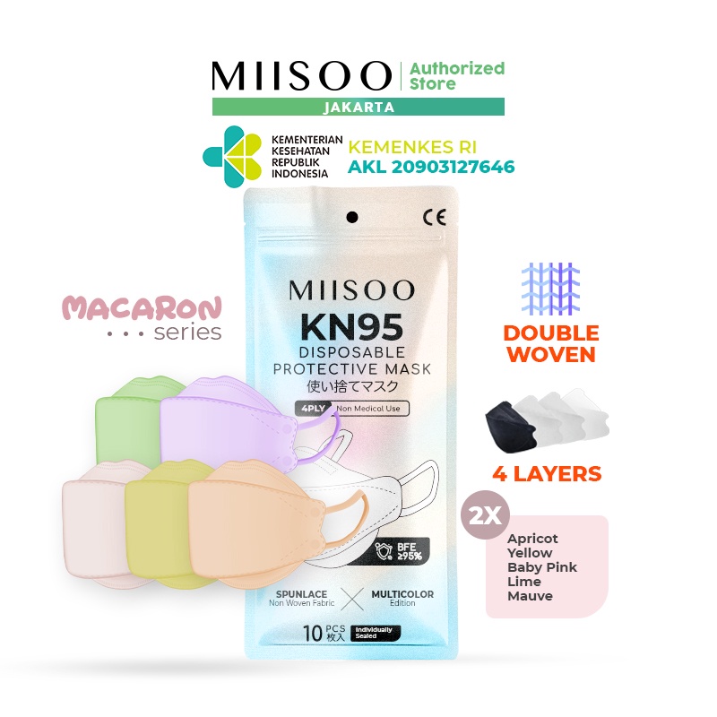 Jual MIISOO Disposable Mask Evo Macaron Series KF94 KN95 BFE 95% Masker ...