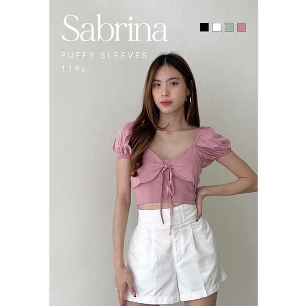 Jual Sabrina Puffy Sleeves Top -- Ocha Wear | Korean Off Shoulders ...
