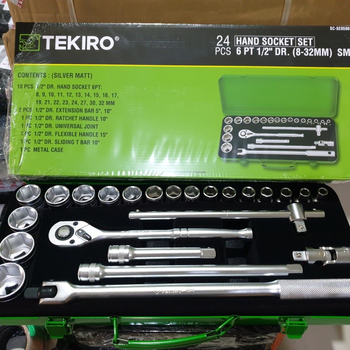 Jual d KUNCI SOK SET TEKIRO 8-32 24 PCS / KUNCI SOCKET 24PCS / 12PT 6PT - 6PT | Shopee Indonesia