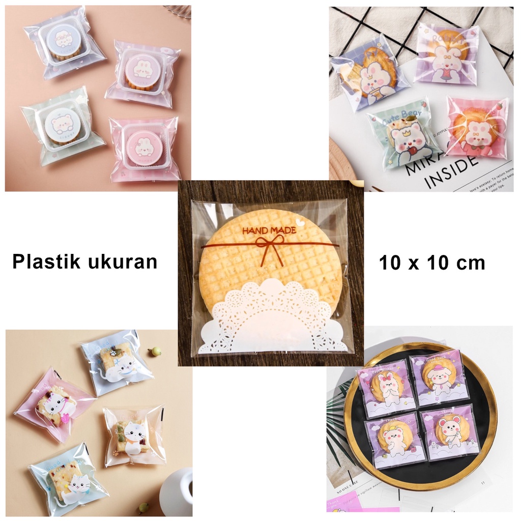 Jual 100 pcs Kantong Plastik 10 x 10 cm Unik Lucu Bungkus Biskuit Kue ...