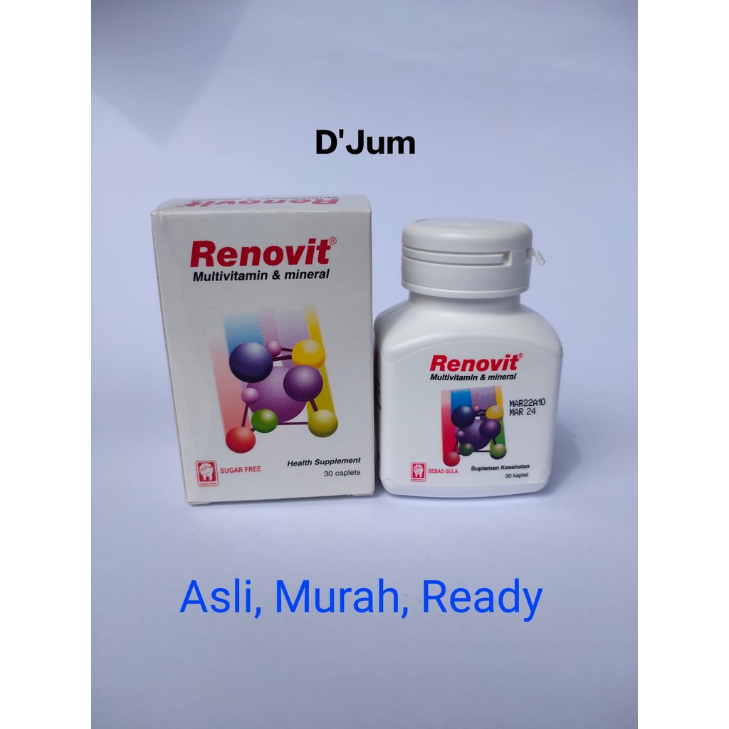 Jual RENOVIT BOTOL 30 TABLET MULTIVITAMIN DAN MINERAL, KONIMEX | Shopee ...