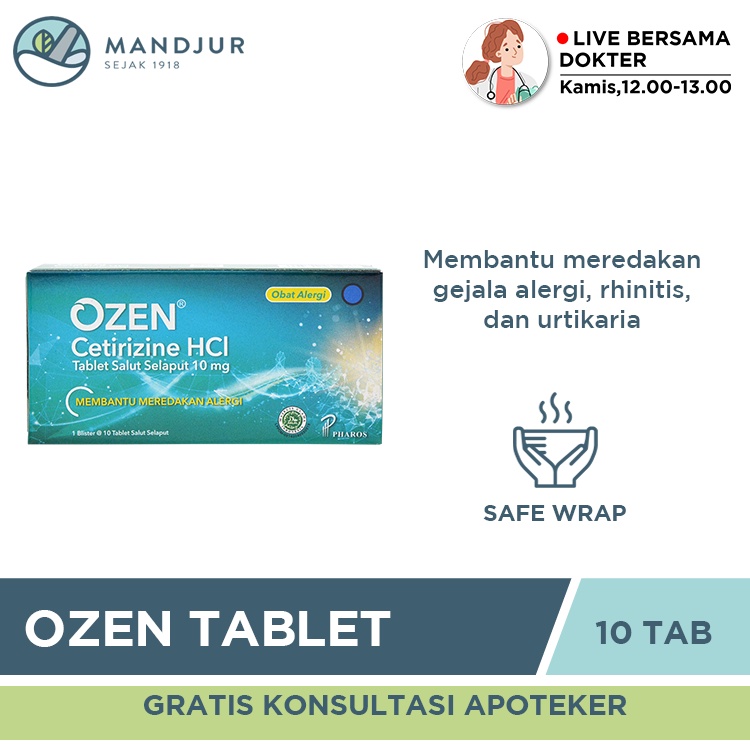 Jual Ozen 10 Tablet - Obat Rhinitis dan Gatal Alergi | Shopee Indonesia