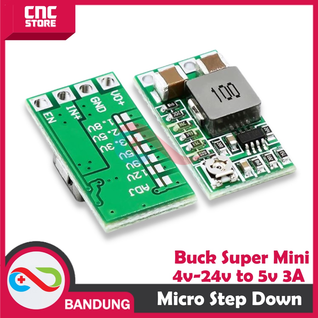 Jual MICRO DC STEP DOWN 4V-24V TO 3.3V 5V 3A BUCK SUPER MINI | Shopee ...