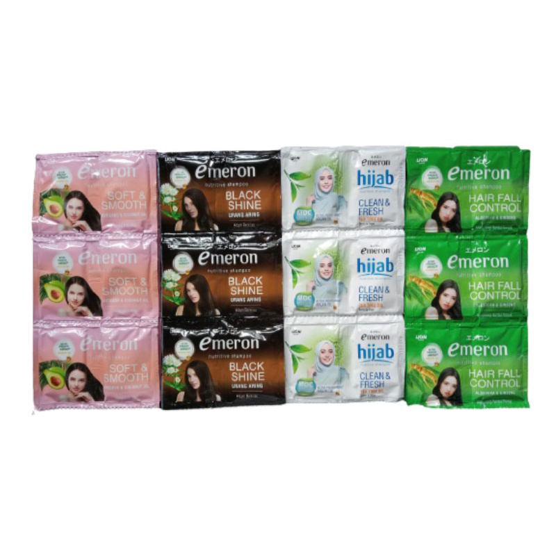 Jual Emeron Shampoo Renteng (Isi 12sachet @10ml) Soft & Smooth (Pink ...