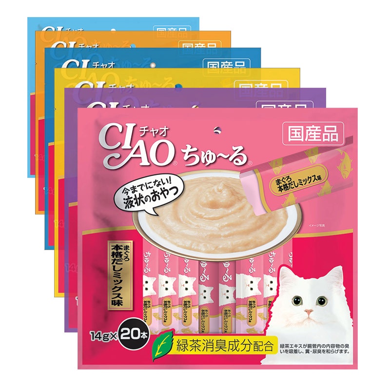 Jual Ciao Churu isi 20 x 14GR Snack Kucing Tuna Chicken Liquid Creamy Stick Jajan Cemilan Jilat ...
