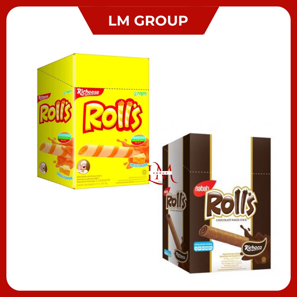 Jual Nabati Rolls Wafer Stik Keju/Coklat 1 Box Isi 20 pcs | Shopee ...