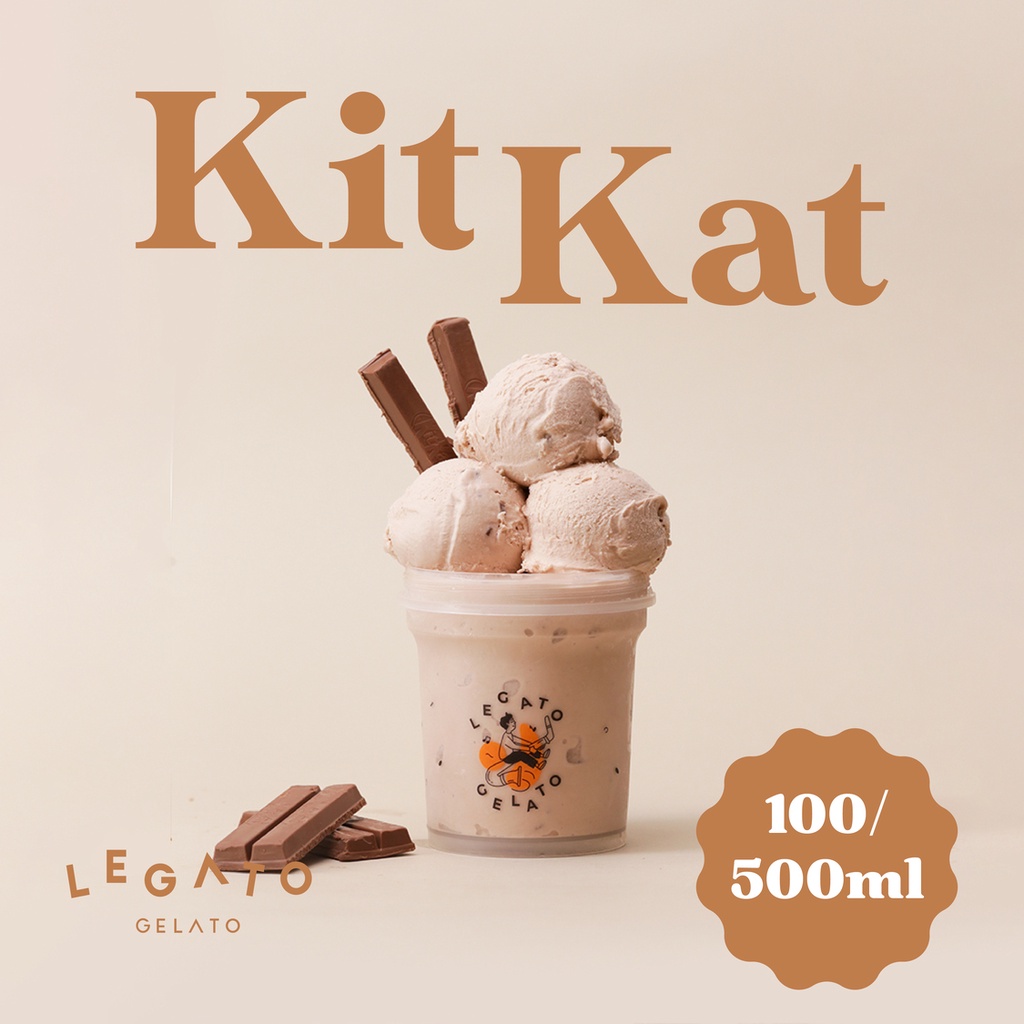 Jual LEGATO GELATO - Kit Kat Pint 500 mL Cup 100 mL Ice Cream Gelato ...