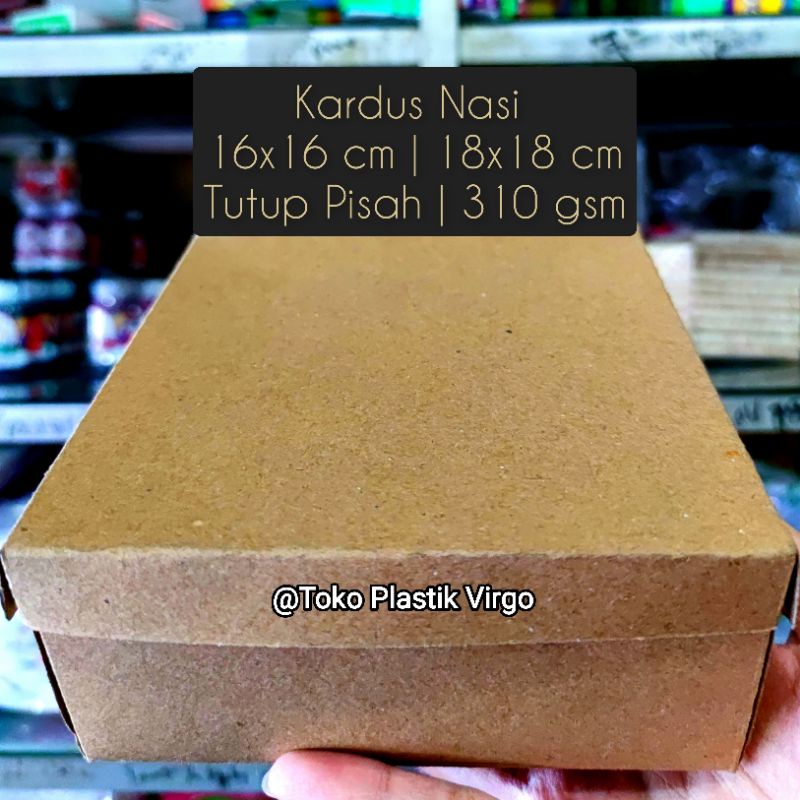 Jual Box / Kardus / Dus Nasi Kue Snack Makanan 16x16 | 18x18 cm ...