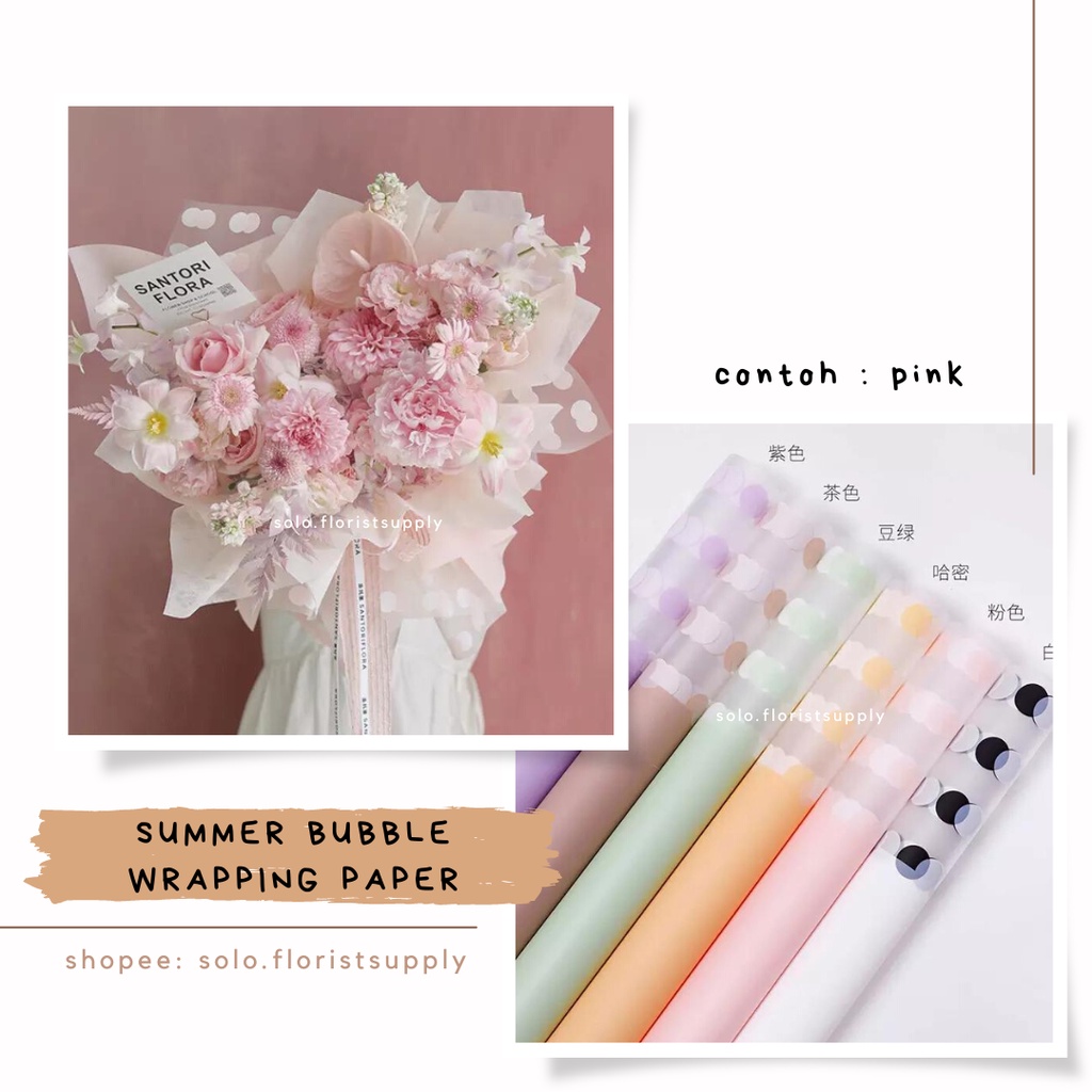 Jual SUMMER BUBBLE FLOWER WRAPPING POLKADOT MINI COLOR CELLOPHANE ...