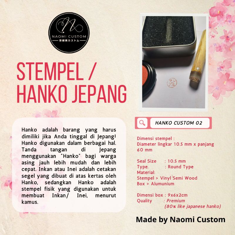 Jual Stempel Jepang Hanko Inkan Japanese Stamp Untuk Bank Jepang ...