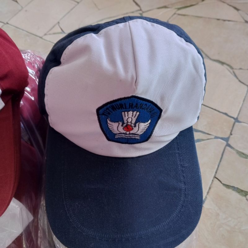 Jual Topi seragam sekolah SD SMP 1pcs (Bordir biru) | Shopee Indonesia