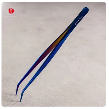 Jual Pinset Makanan Chef Shinsei Curved Offset Tweezer 21cm Blue ...