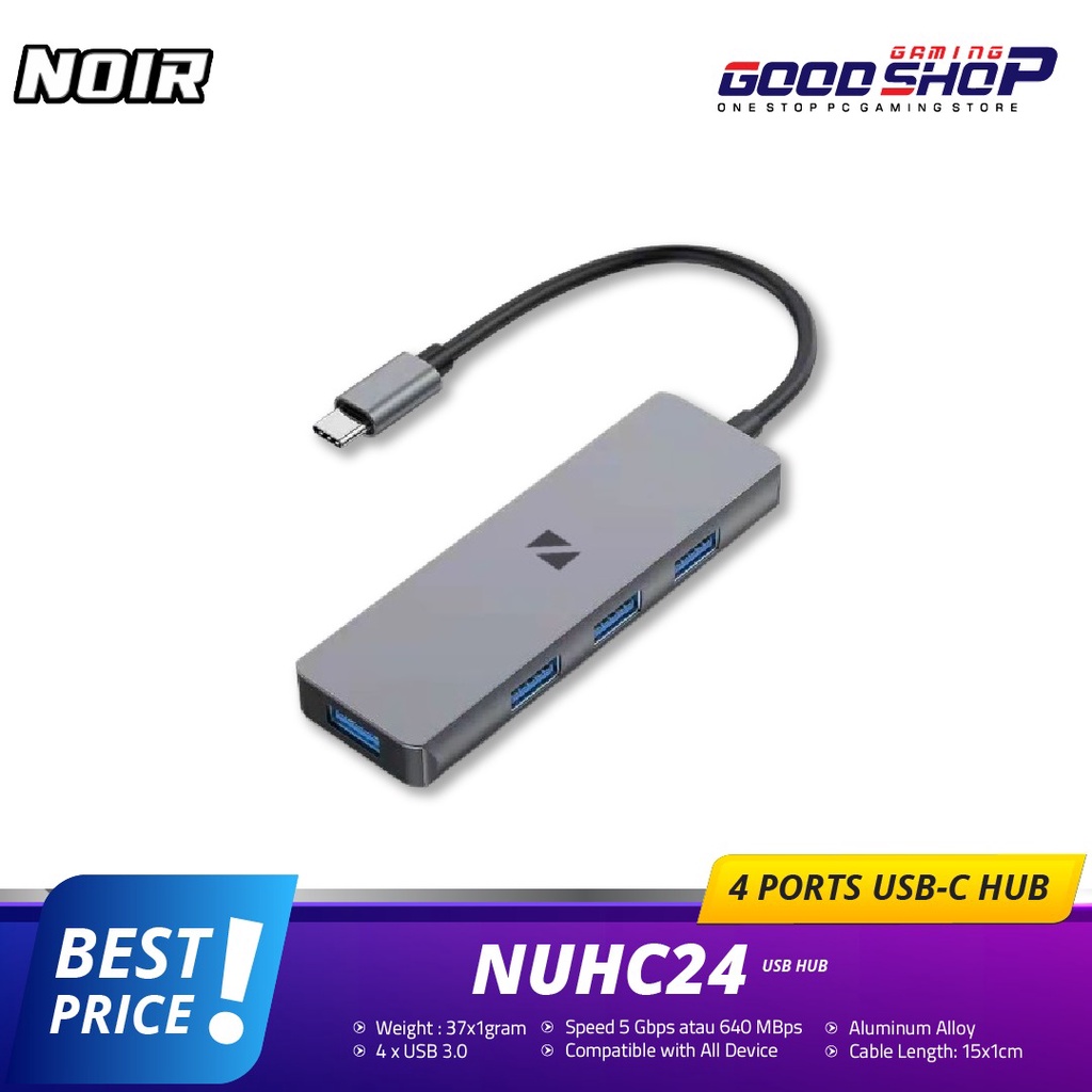 Jual NOIR 4in1 USB type C Hub 4 port Macbook (Usb c to usb a Converter ... Jual NOIR 4in1 USB type C Hub 4 port Macbook (Usb c to usb a Converter ...