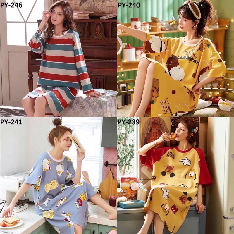 Jual DRESS DASTER PIYAMA SETELAN PAJAMAS KAOS MOTIF IMPORT PREMIUM ADEM ...