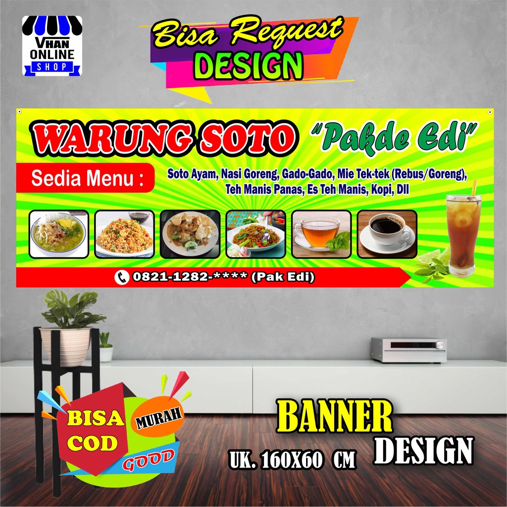 Jual Spanduk Banner Warung Soto, Warung Makanan, Warung Minuman Keren ...
